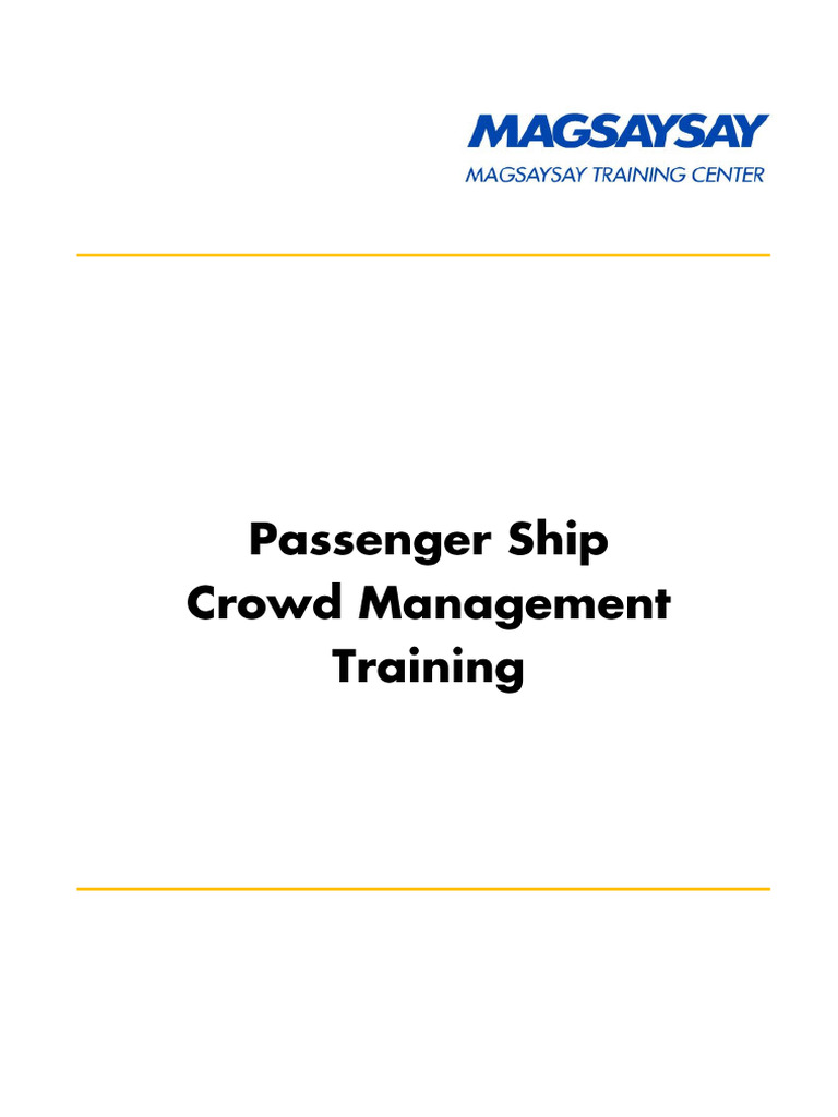 EHandout Passenger Ship Crowd Management Training | Download Free PDF ...