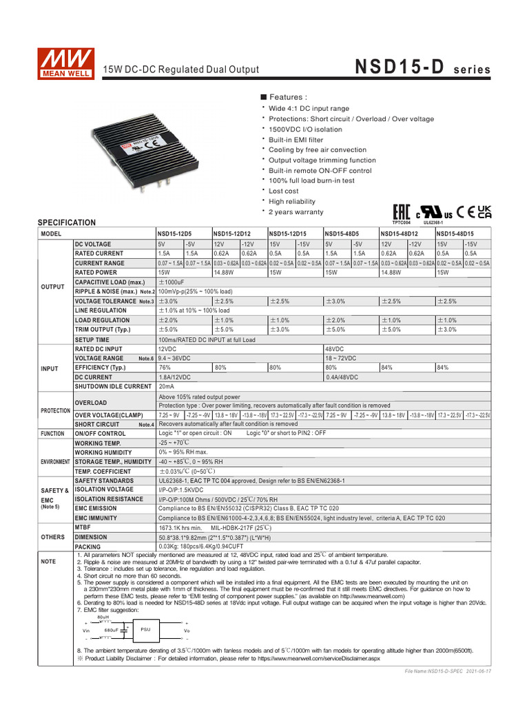 NSD15 12D15 | PDF | Electricity | Electronics
