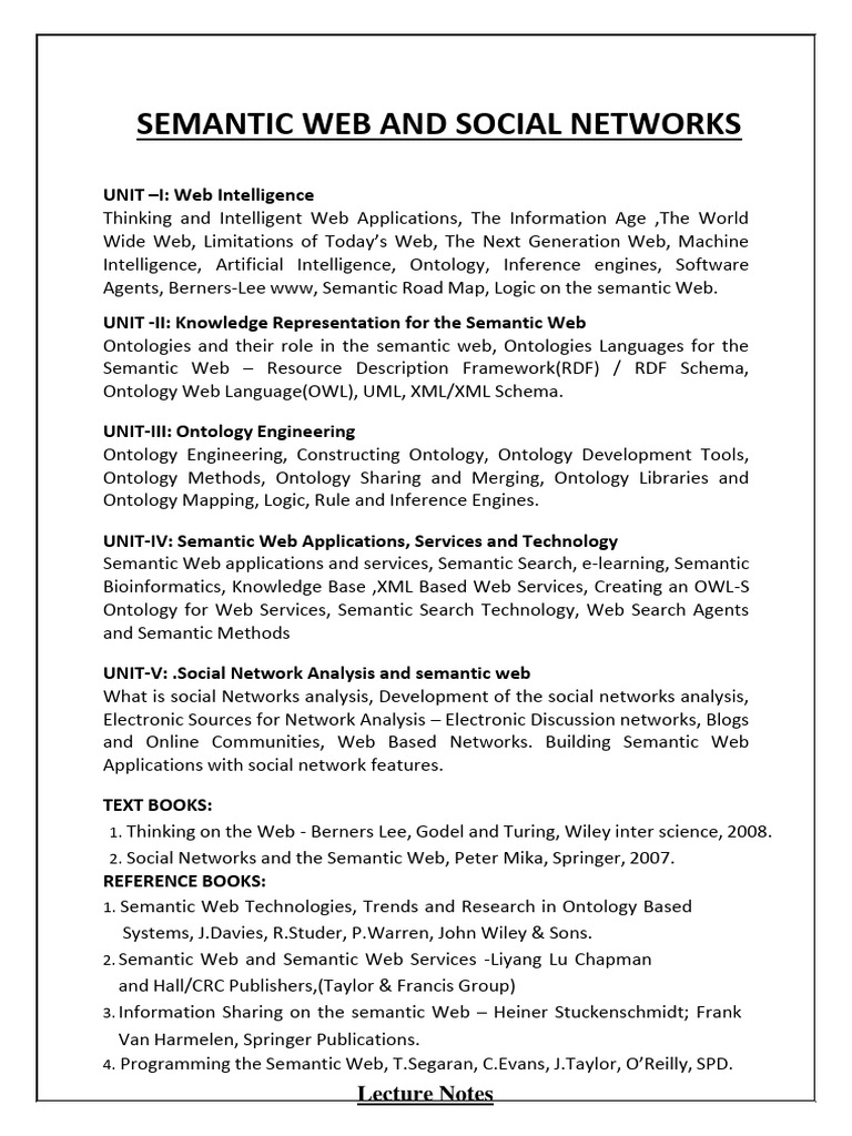 Semantic Web&Social Networks | PDF | Internet & Web | World Wide Web