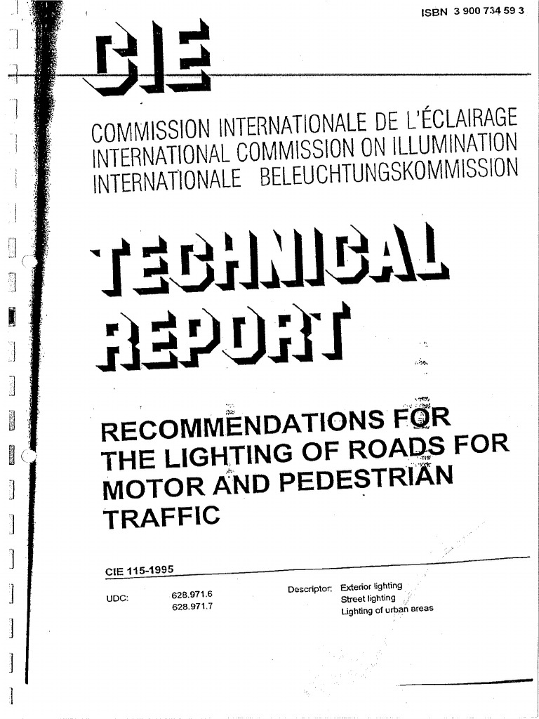 CIE 115-1995 Standard For Road Lighting | PDF