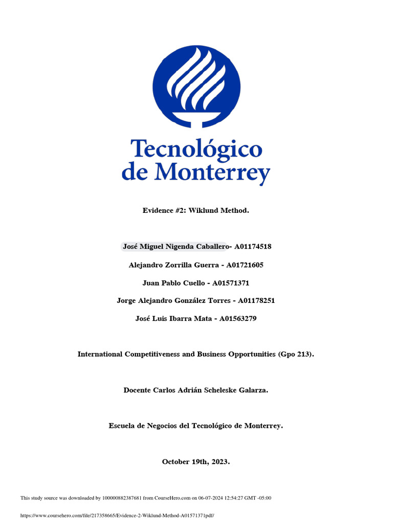 Evidence 2 Wiklund Method A01571371 PDF | PDF | Gross Domestic Product ...