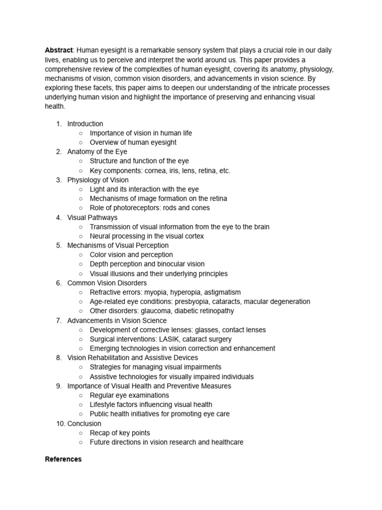 Comprehensive Guide to Human Eyesight | PDF | Visual Perception | Visual System