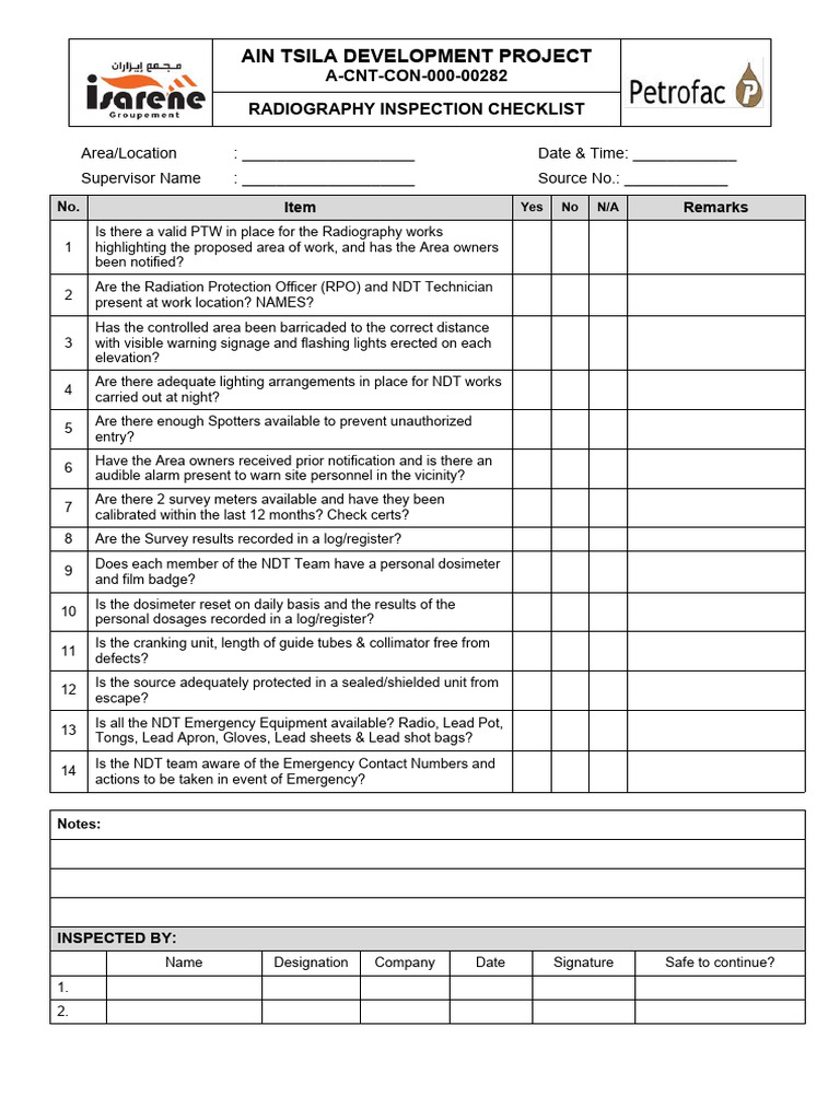 19. Radiography checklist | PDF