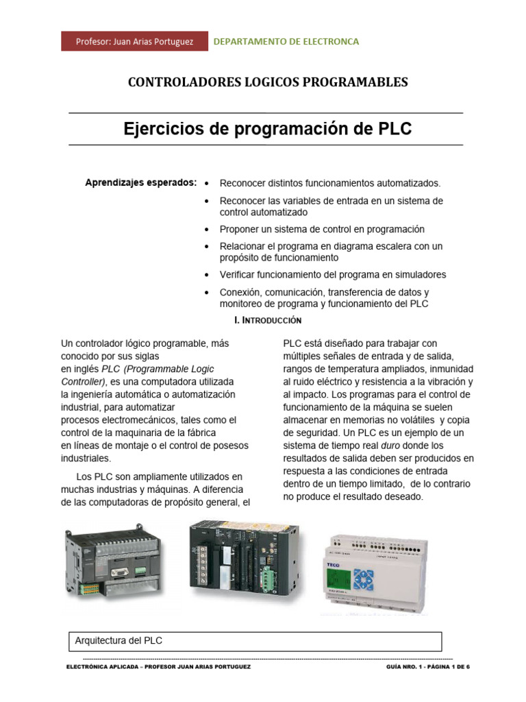 Ejercicios De Programación De Plc Pdf Controlador Lógico