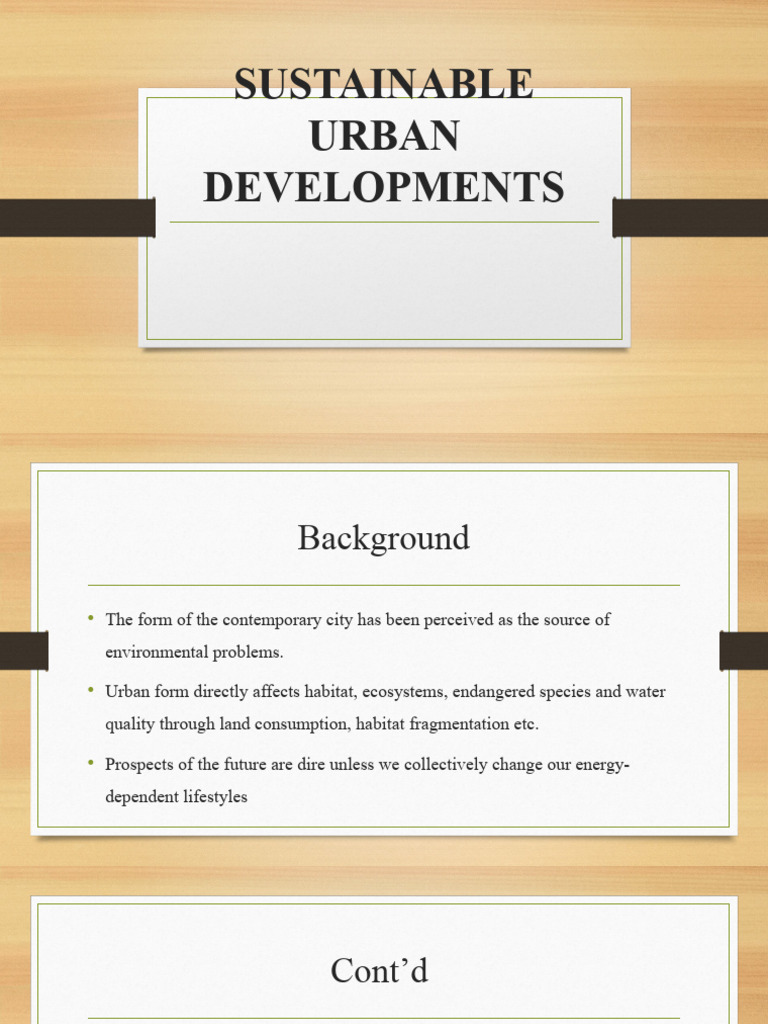 Sustainable Urban Developments Pdf Sustainability Sustainable