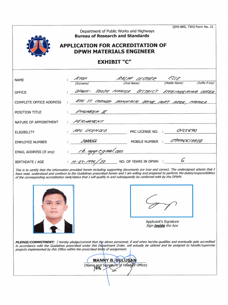 R. Ayop Form No. 21 | PDF