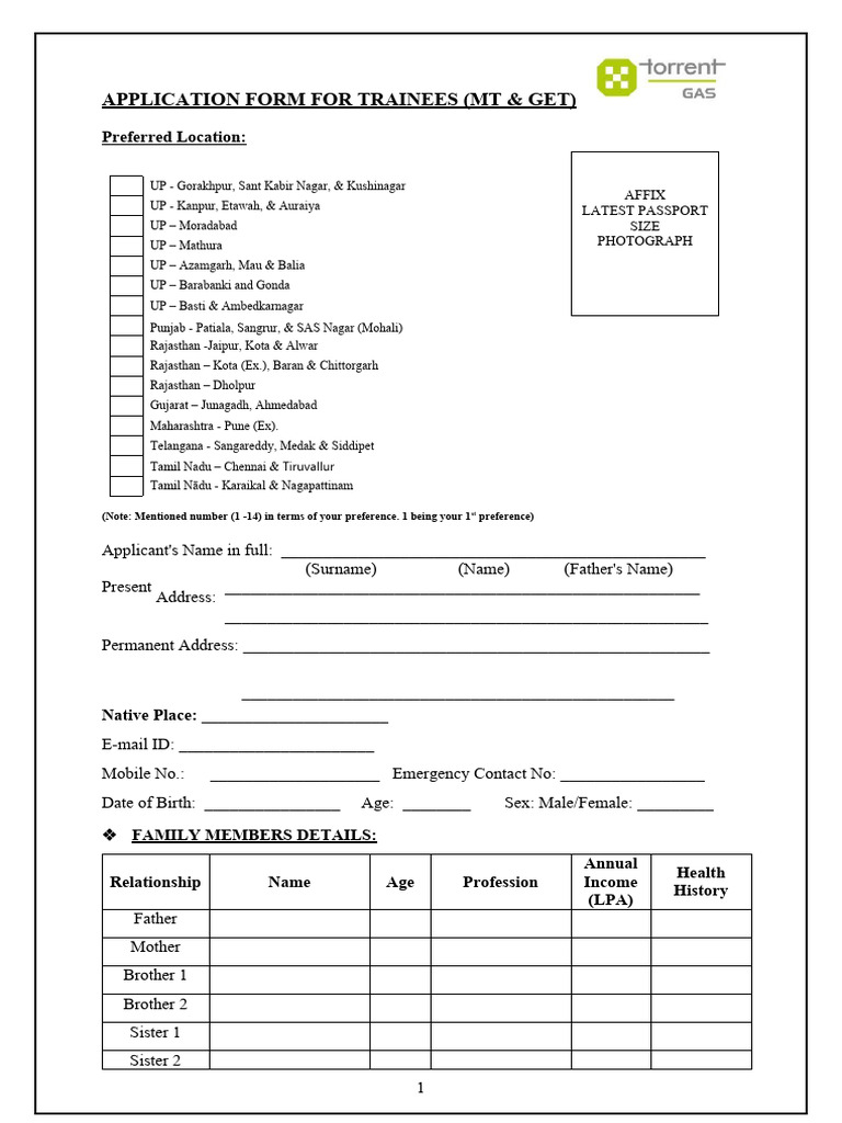 Trainees Application Form | PDF | Medicine | Health Care