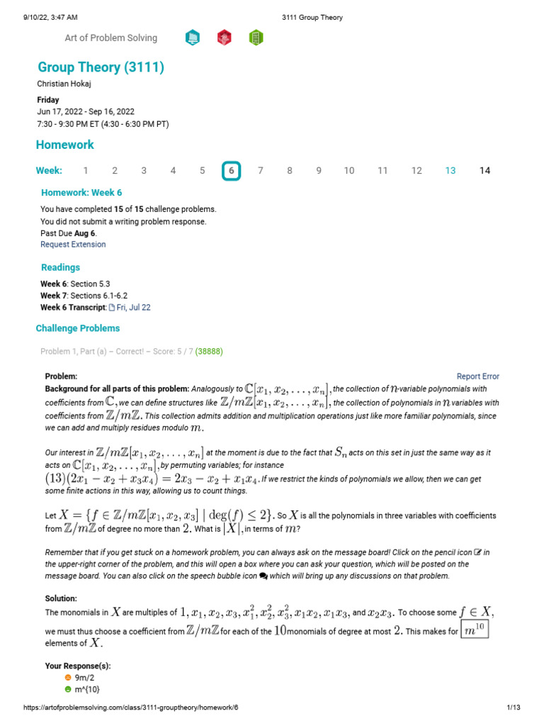 Group Theory (3111) : Homework | PDF | Group (Mathematics) | Tetrahedron
