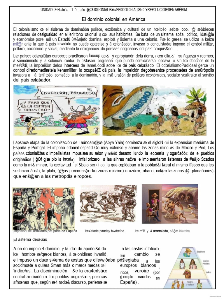 El Dominio Colonial | PDF | Esclavitud | Colonización europea de las ...