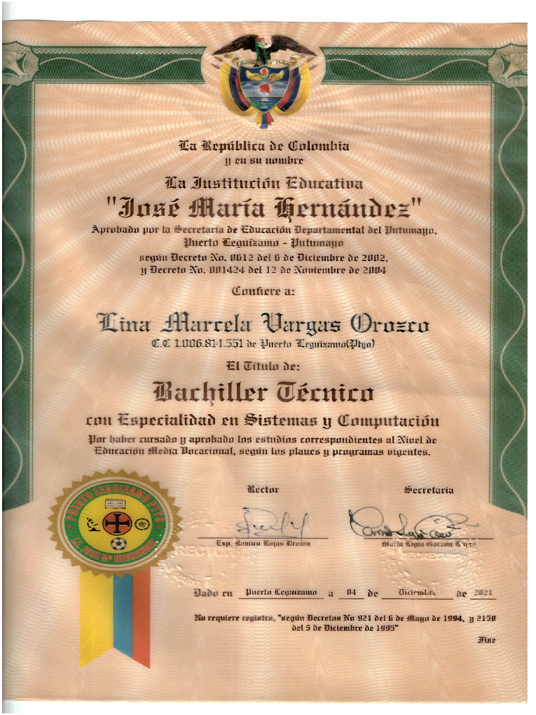 Diploma de Bachiller | PDF