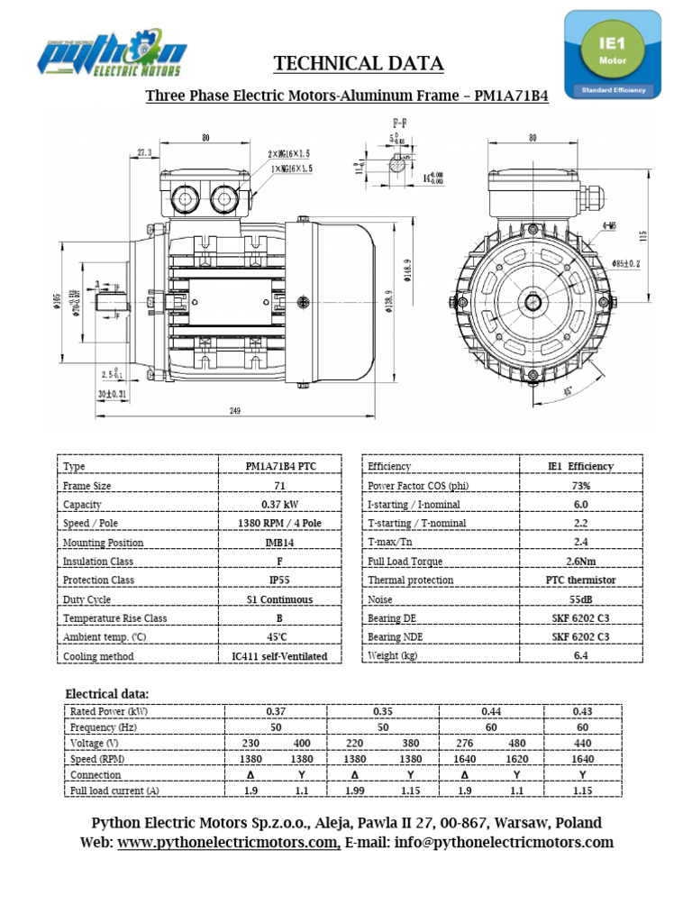 Technical Data-Pm1a71b4 b14 | PDF