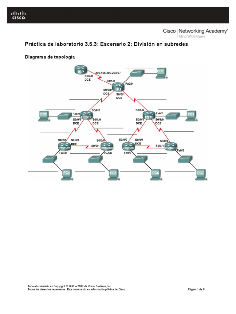 Practica 3.5.3 | PDF | Enrutador (Computación) | Dirección IP