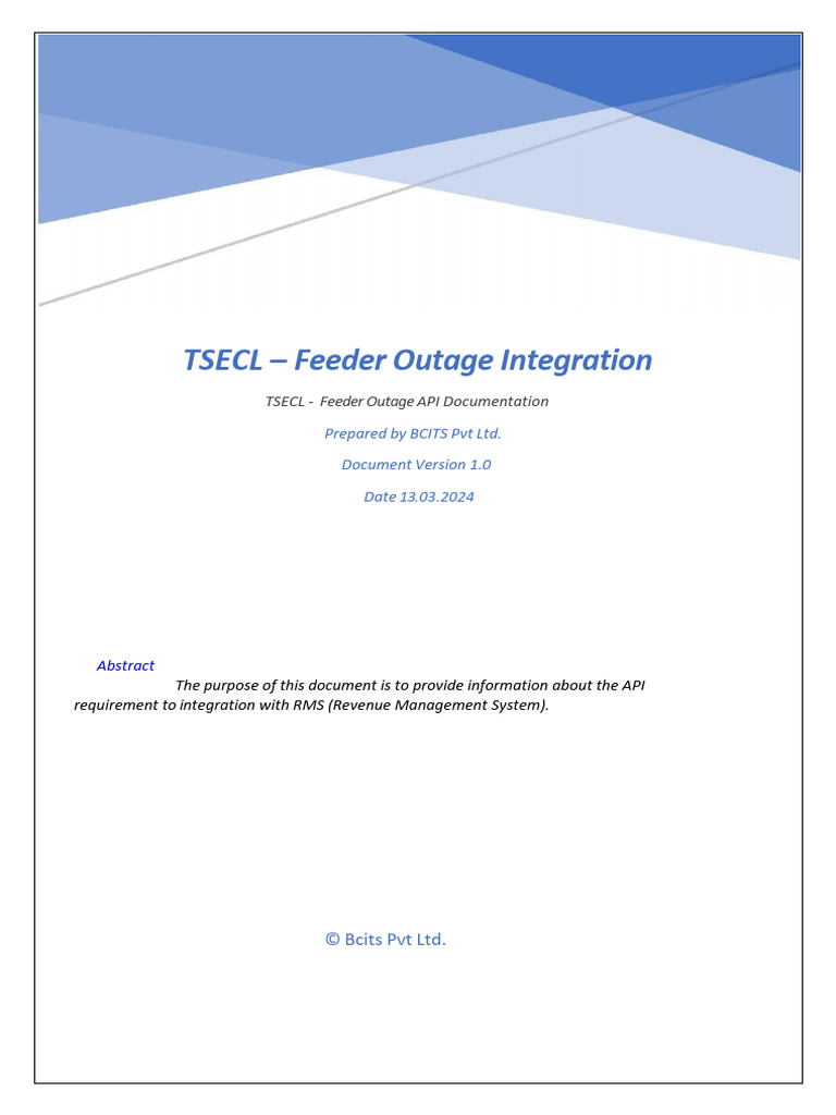 TSECL - Feeder Outage Integration V1.0 | PDF | Information Technology ...