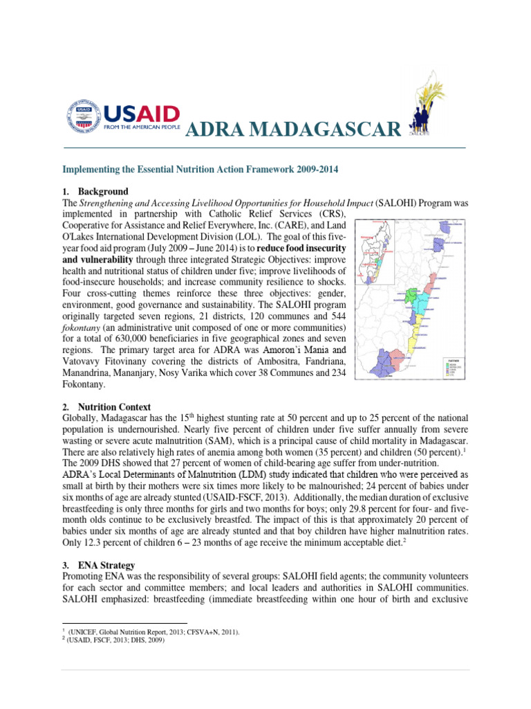 ADRA_Case_Study_ENA_Madagascar | PDF | Malnutrition | Breastfeeding