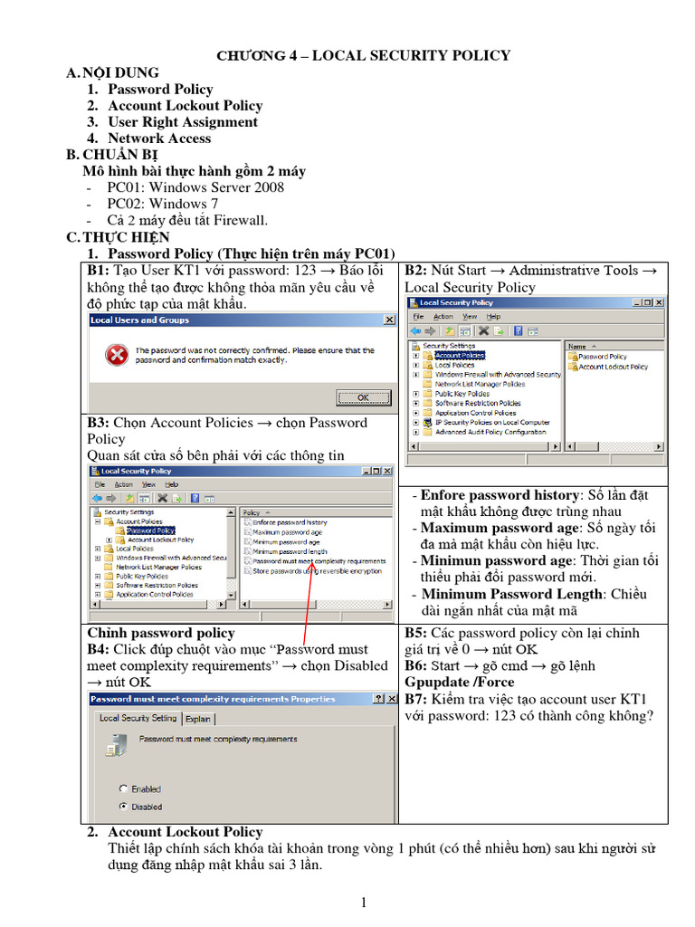 CHAPTER 4 - LOCAL SECURITY POLICY - v2 | PDF
