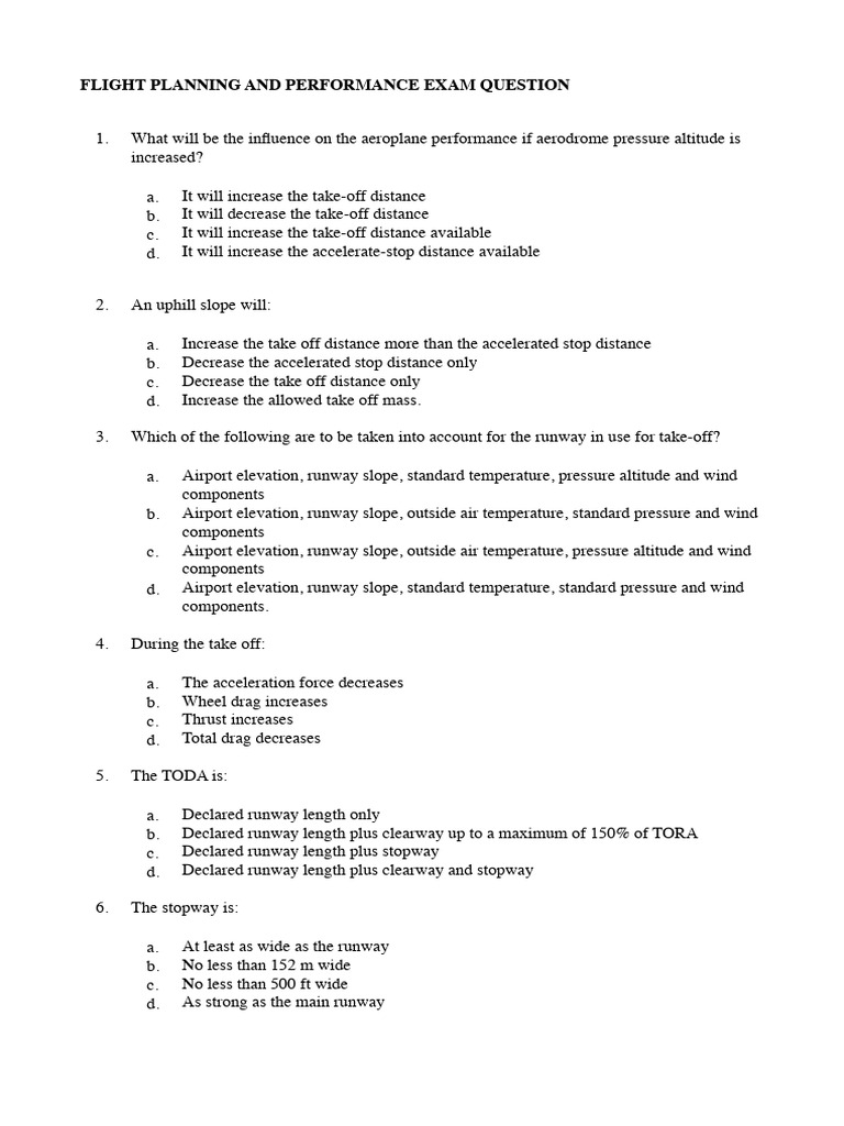 FPPL Most Complete Exam Questions | PDF | Runway | Humidity