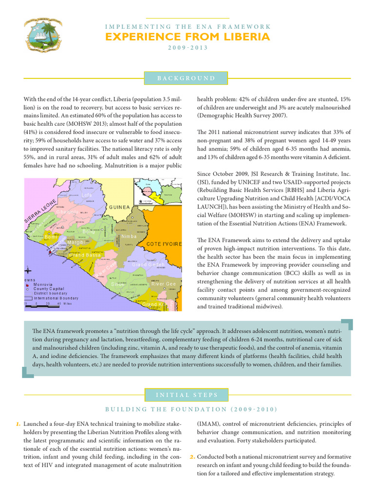 JSI Case Study ENA Liberia | PDF | Malnutrition | Public Health