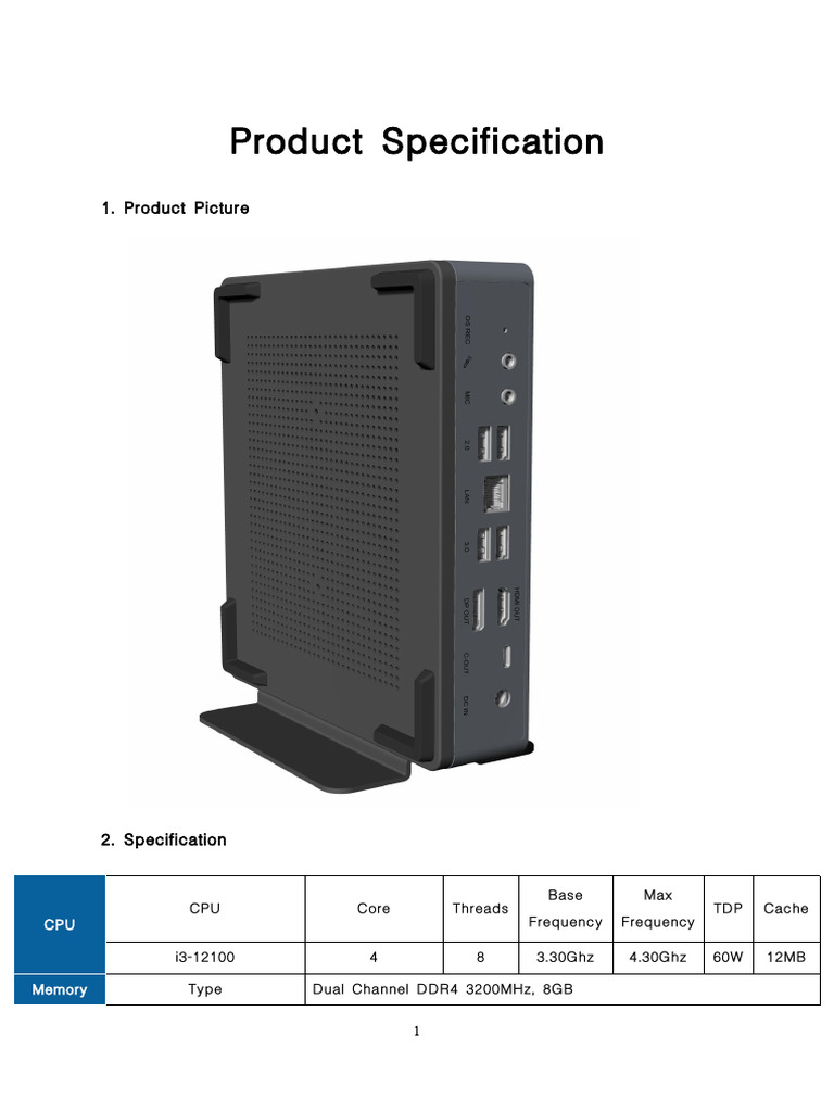 MiniPC_CBS-A610-ID01 v1.0-20240419 | PDF | Usb | Electronics