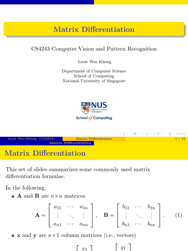 Matrix Diff | Download Free PDF | Mathematics | Mathematical Concepts
