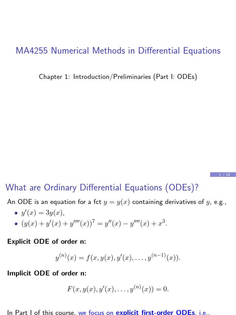 Chapter 1 | PDF | Ordinary Differential Equation | Equations