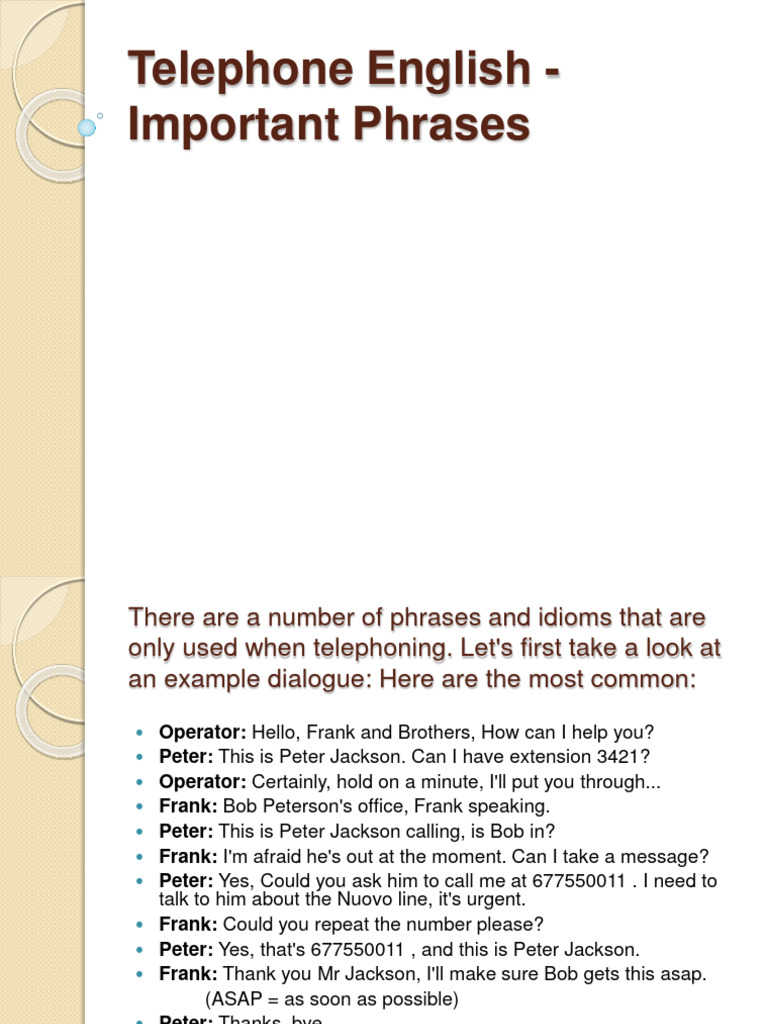 1 Important phrases in telephoning | PDF