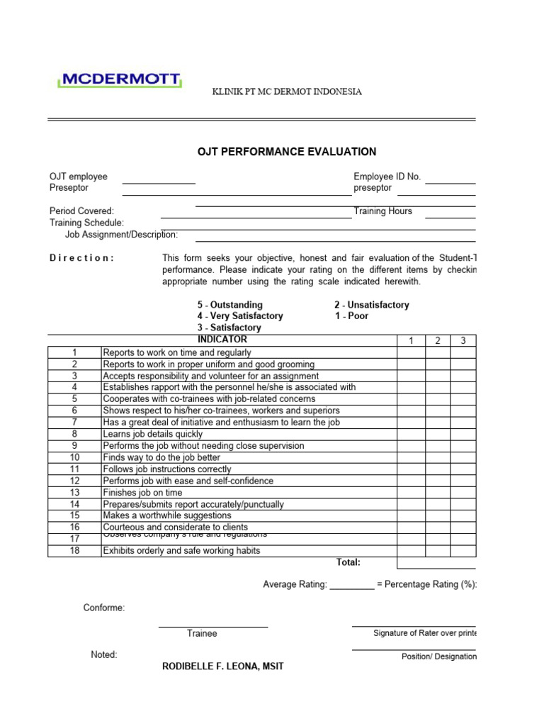 ojt assesmen | PDF | Business
