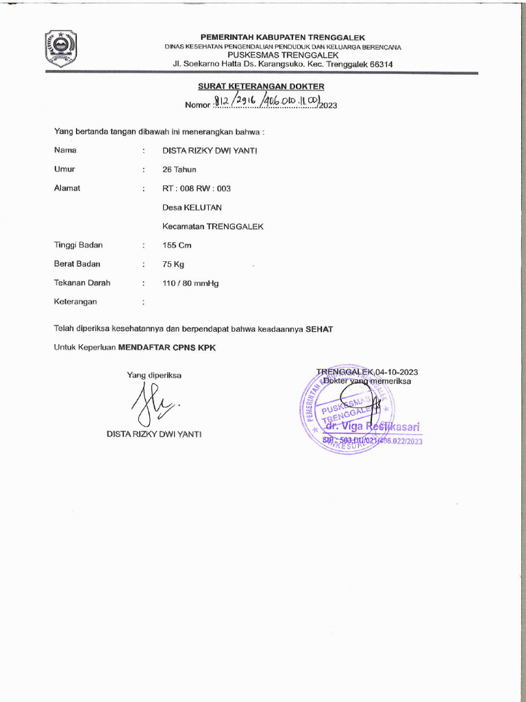 Surat Keterangan Dokter Pdf