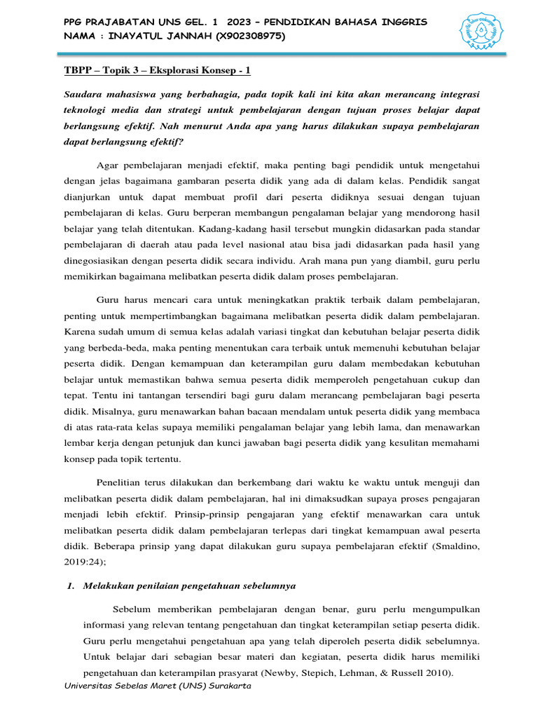 TBPP - Topik 3 - Eksplorasi Konsep - 1 | PDF | Sains & Matematika