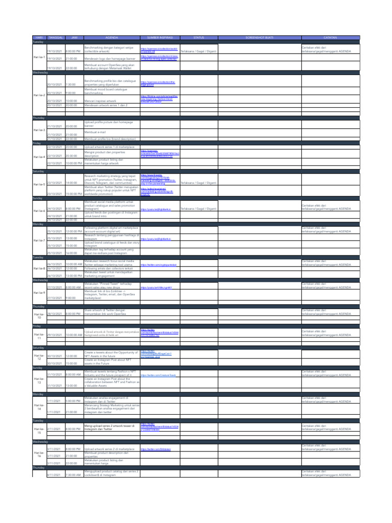 ECOMM PLANNING Excel | PDF | Seni