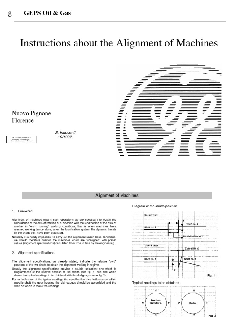 Machine Alignment Instructions Guide | PDF | Gear | Rotation