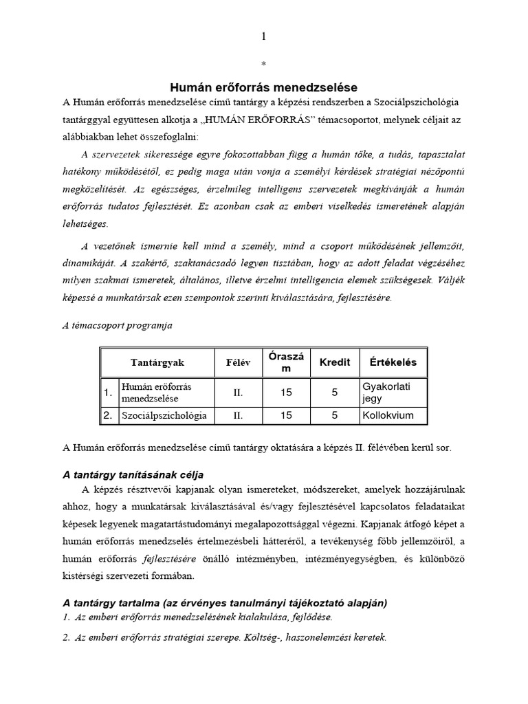 TothBela Human Eroforras Menedzselese | PDF