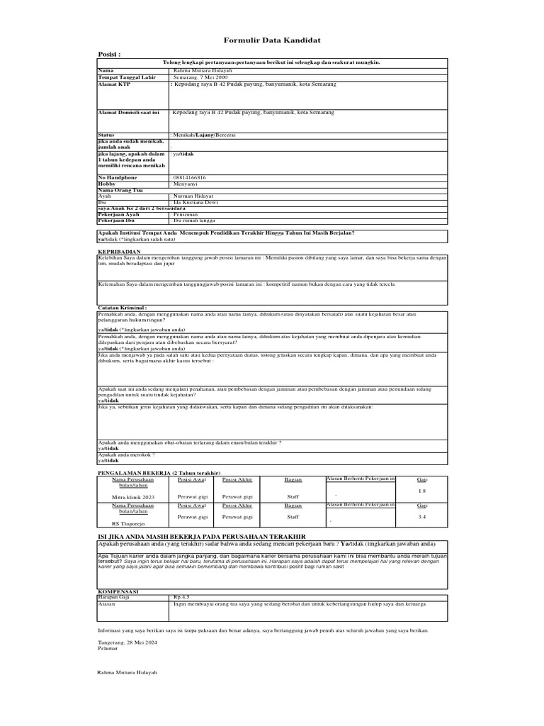Form 005 & berkas | PDF