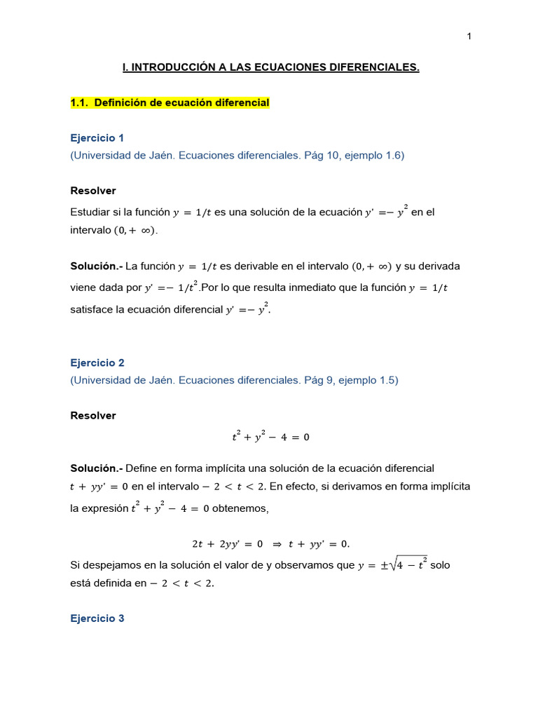 Edo Ejercicios Final | PDF | Ecuaciones | Ecuaciones diferenciales