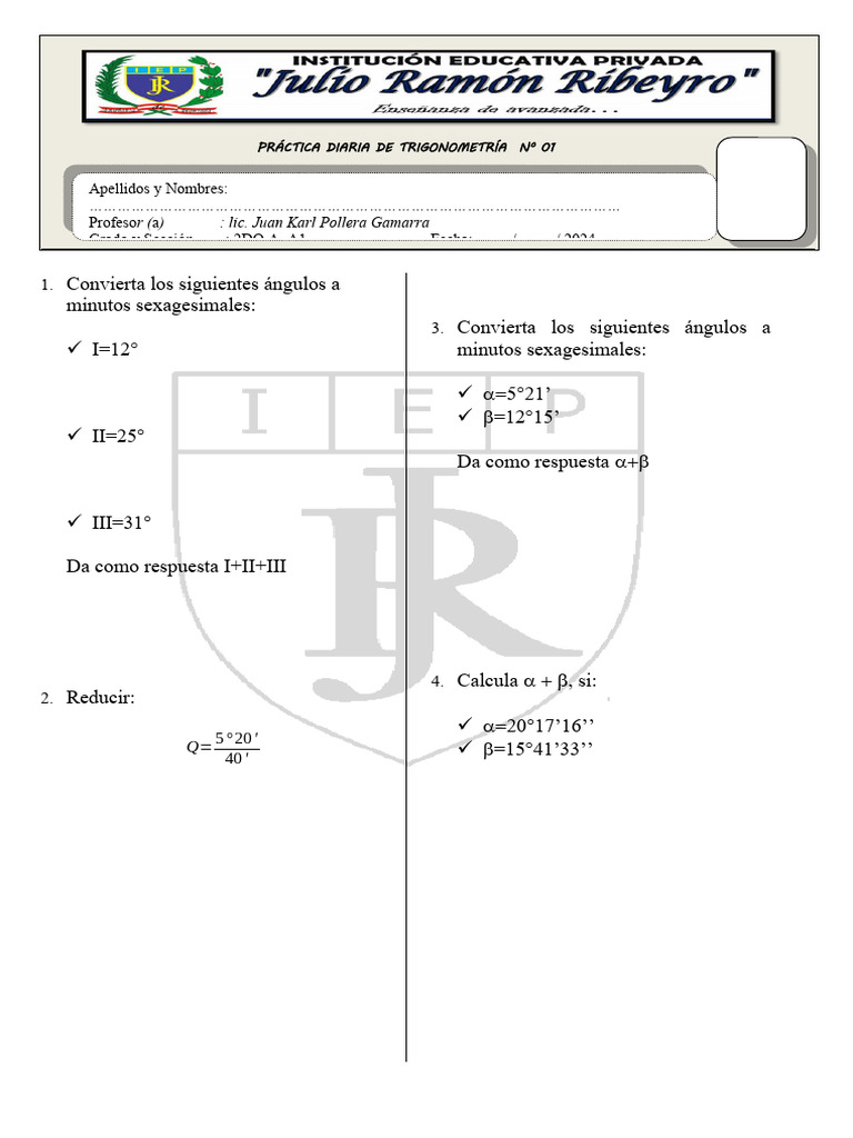 01 2DO SEC - TRIGO | PDF