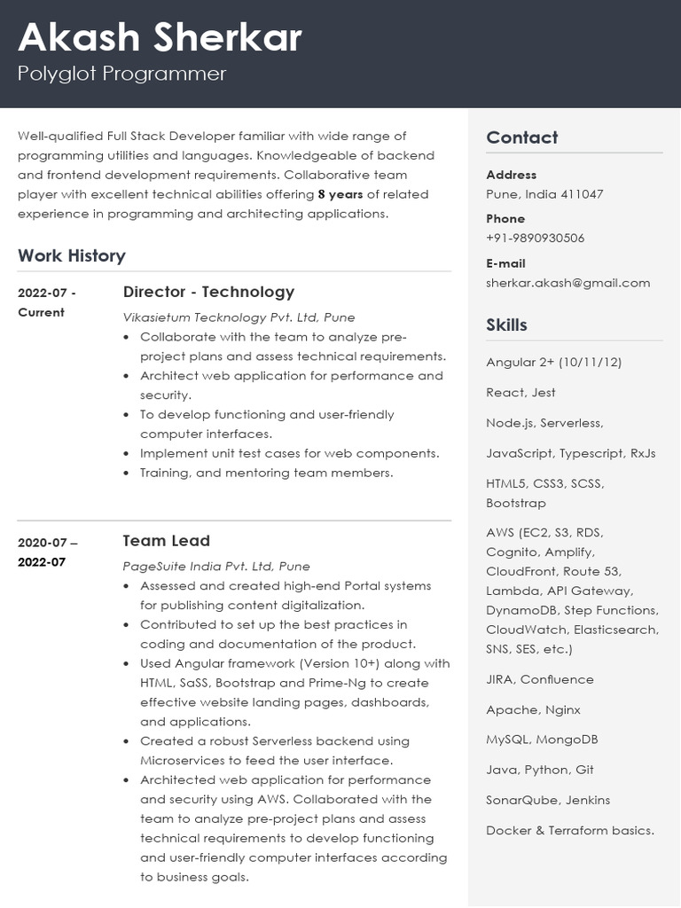 akash_sherkar_resume_2024 | PDF | Web Application | World Wide Web
