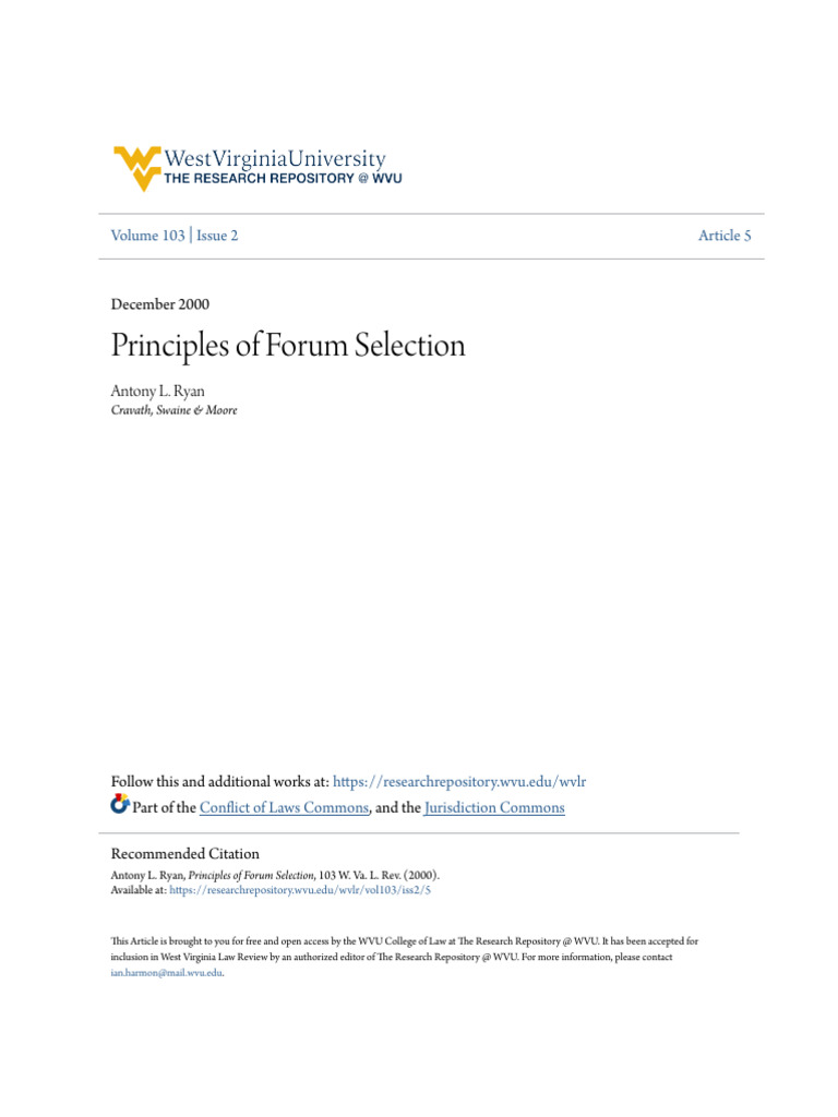 Forum Shop | PDF | Lawsuit | Personal Jurisdiction