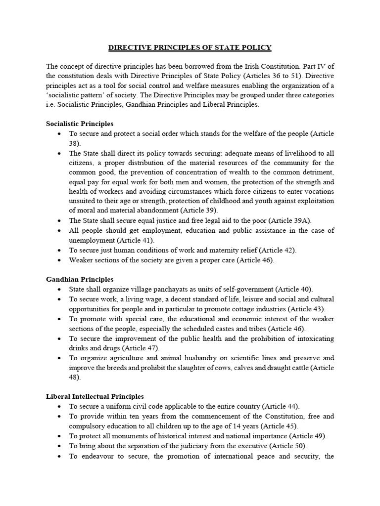 Directive Principles | Download Free PDF | Justice | Crime & Violence