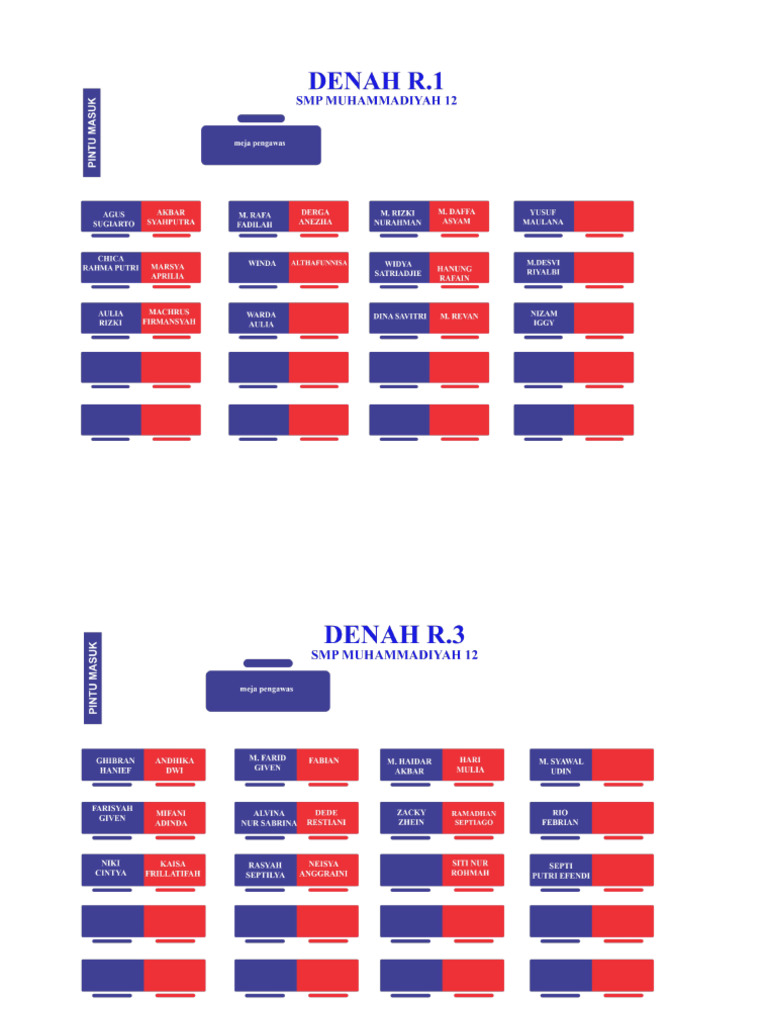 Denah Tempat Duduk Peserta Ujian | PDF