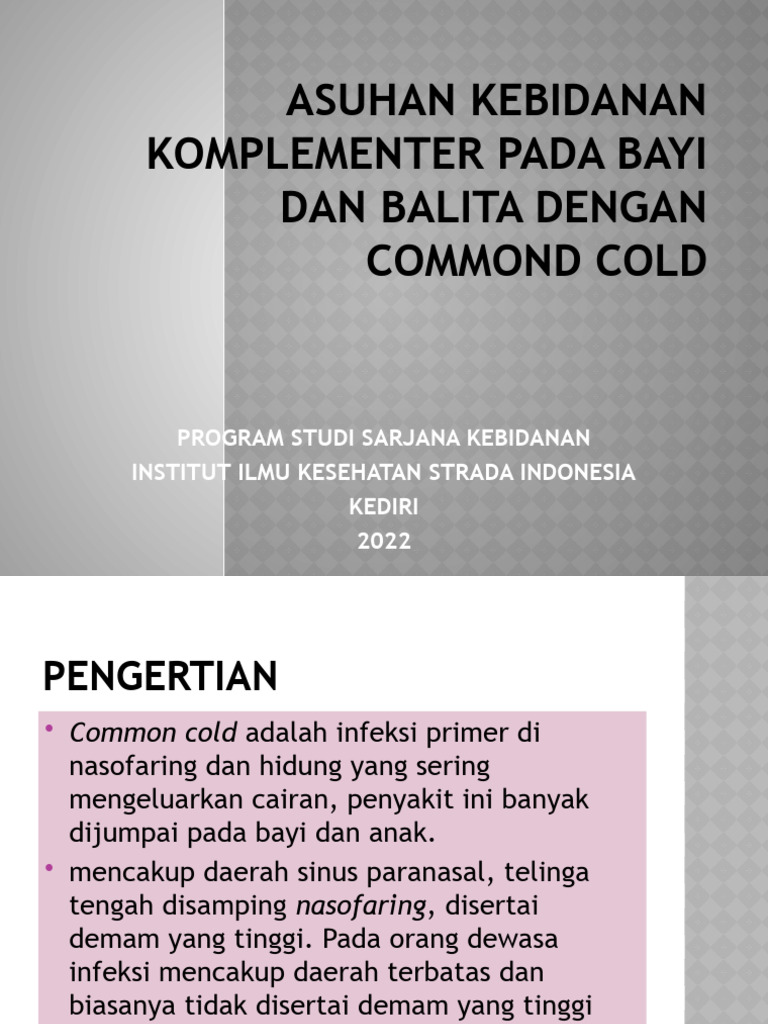 Asuhan Kebidanan Komplementer Pada Bayi Dan Balita Dengan | PDF