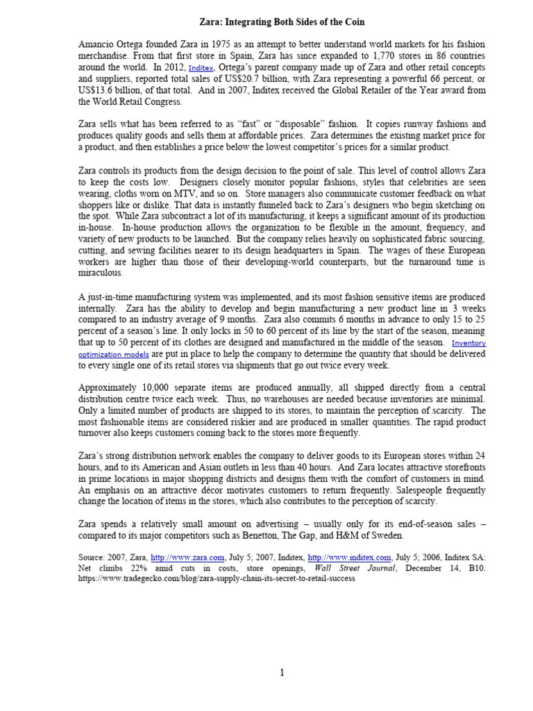 Zara | PDF | Logistics | Inventory