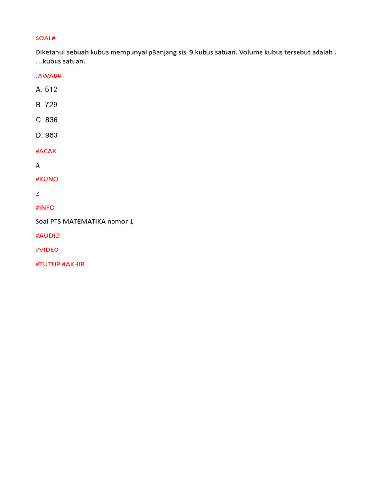 PTS MTK KLS 5 CBT | PDF | Griya & Taman