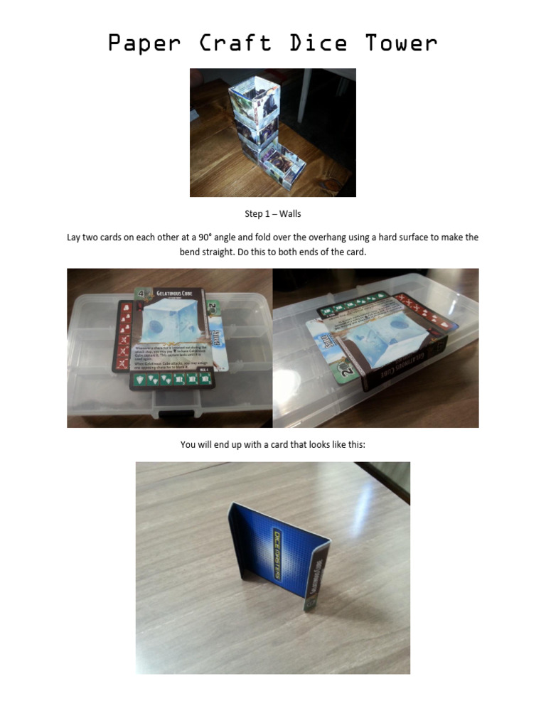 DIY Paper Craft Dice Tower Guide | PDF | Teaching Methods & Materials