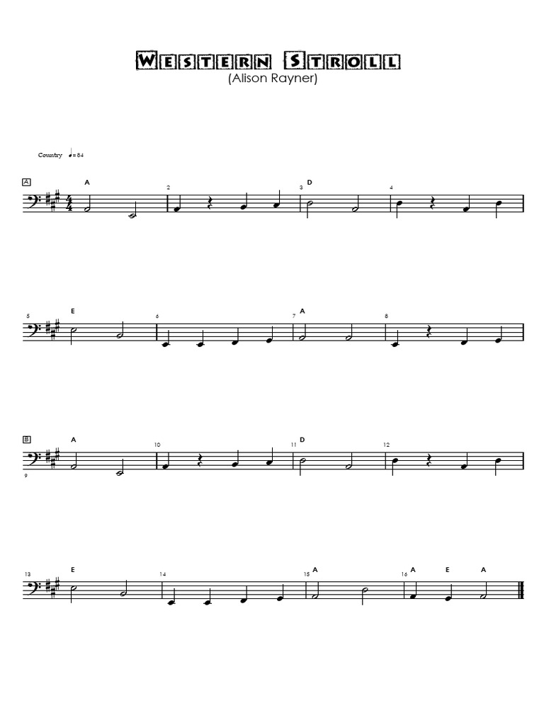 Western Stroll (Alison Rayner) Basse | PDF