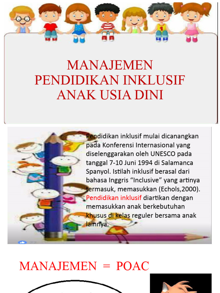 Manajemen Pendidikan Inklusif Anak Usia Dini | PDF | Karier & Perkembangan