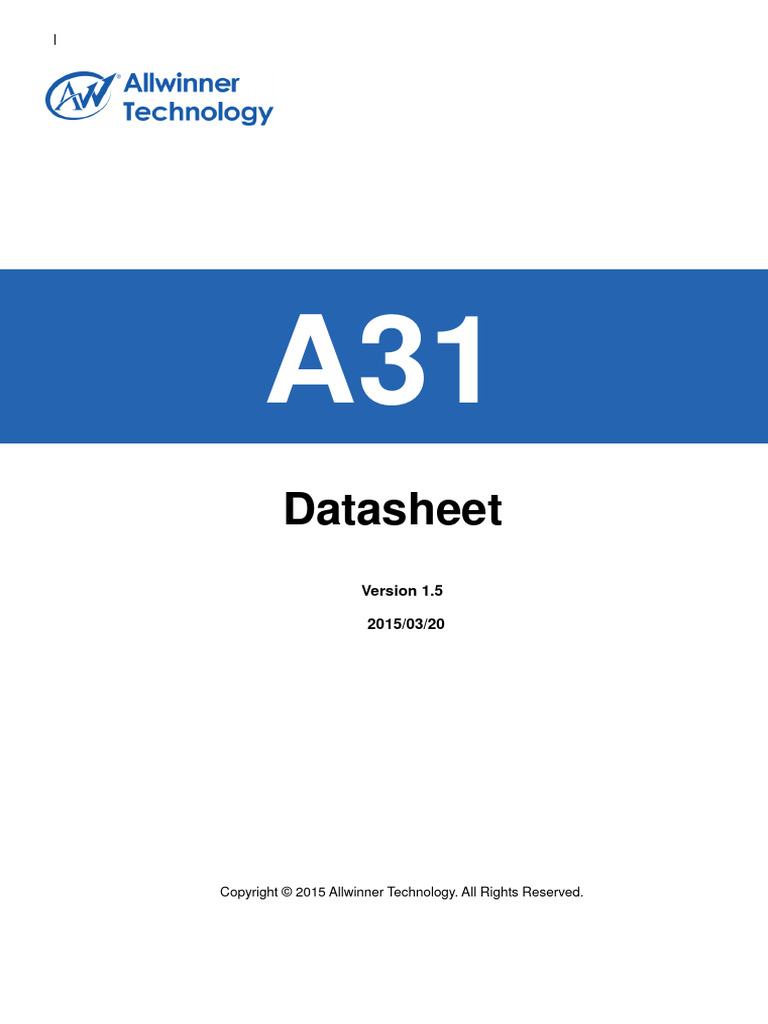 A31 Datasheet v1.5 20150510 | PDF | Analog To Digital Converter | Central Processing Unit