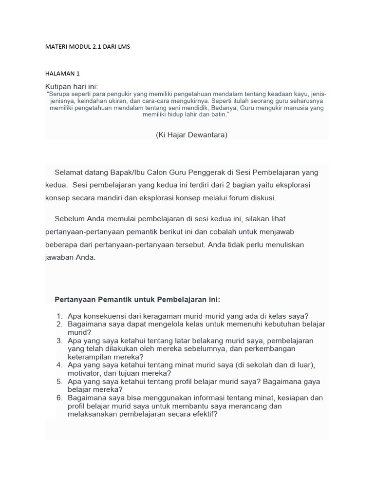 MATERI MODUL 2.1 Mulai Dari Diri | PDF