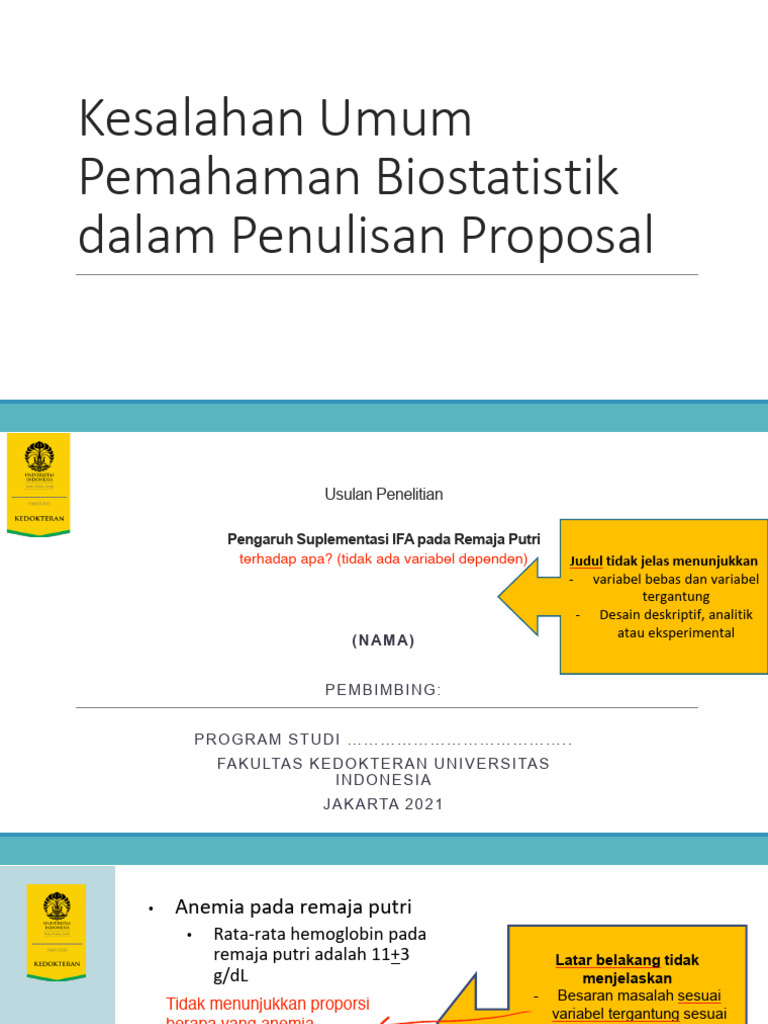Kesalahan Umum dalam Proposal Penelitian Biostatistik | PDF | Karier ...