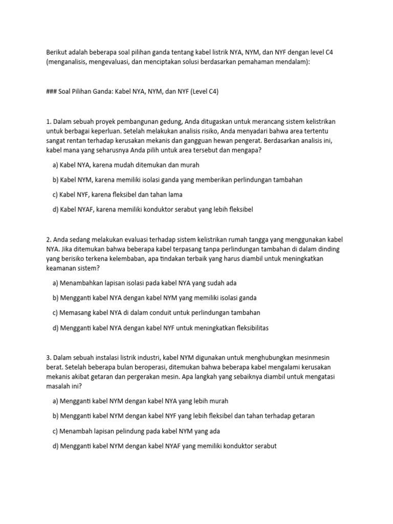 Soal Soal c4 | PDF | Teknologi & Rekayasa