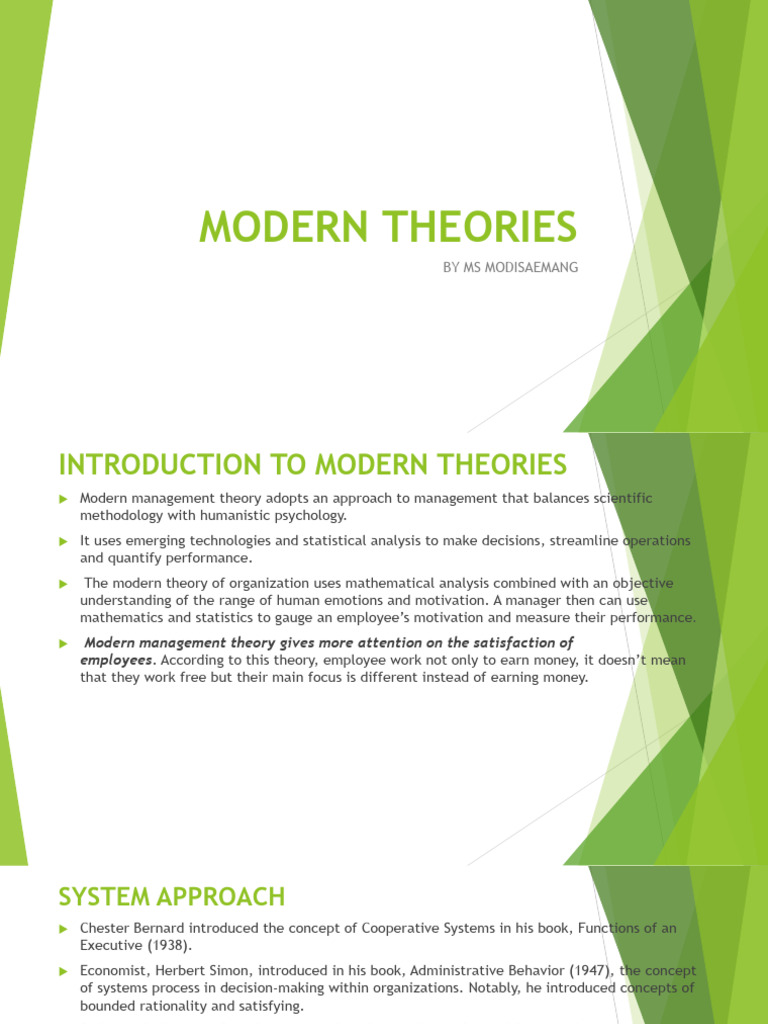 Modern Theories | PDF | Leadership | System