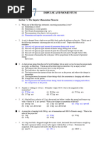 Grade 12 Physical Science MCQs on Forces | PDF | Force | Momentum